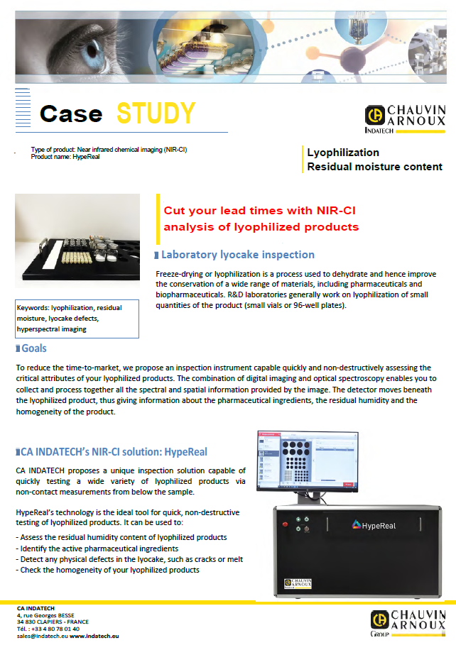 Documentation Indatech | HypeReal - Laboratory lyocake inspection