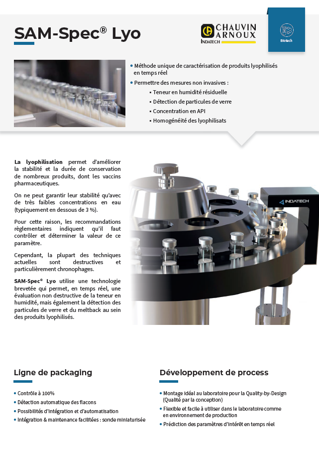 SAM-Spec : Caractérisation de produits lyophilisés