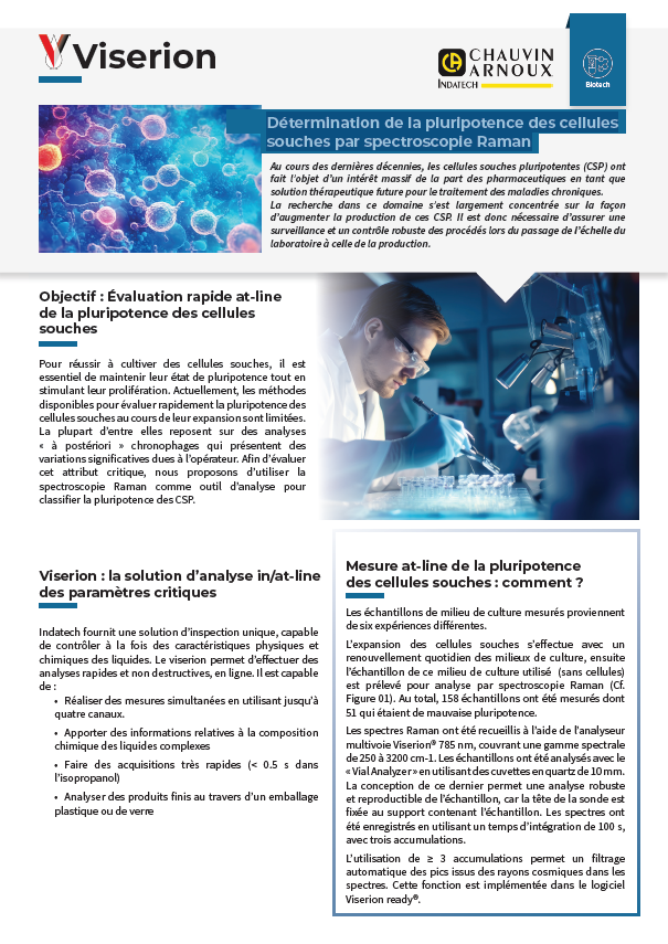 Documentation Indatech | Viserion - Détermination de la pluripotence des cellules souches par ...