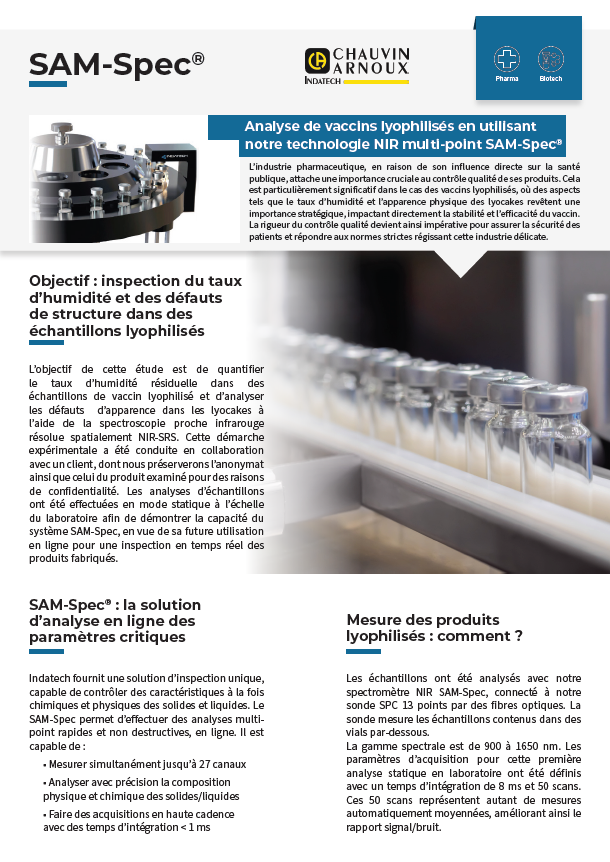 Documentation Indatech | SAM-Spec - Analyse de vaccins lyophilisés en utilisant notre ...